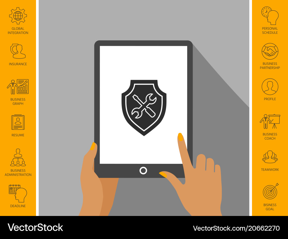 Service icon - shield with screwdriver and wrench Vector Image