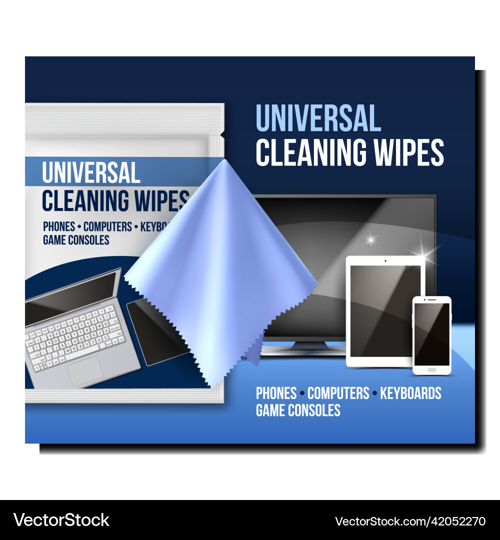 Universal cleaning wipes promotion poster Vector Image