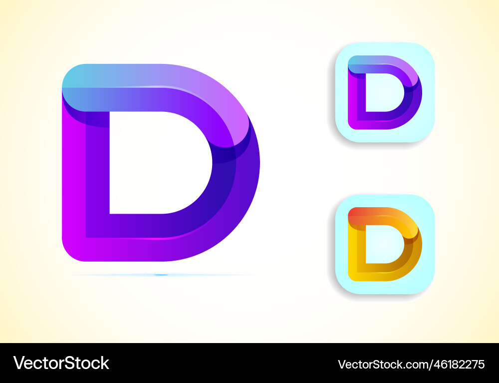 Abstract origami letter d logo design template Vector Image