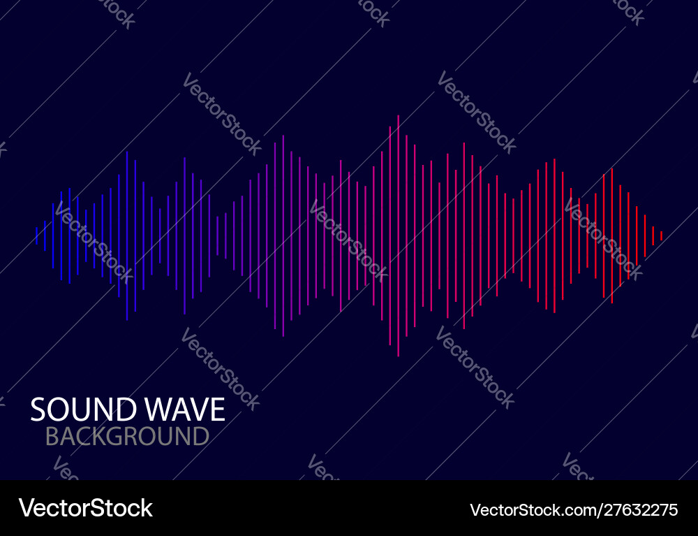 Abstract soundwave spectrum background audio line Vector Image