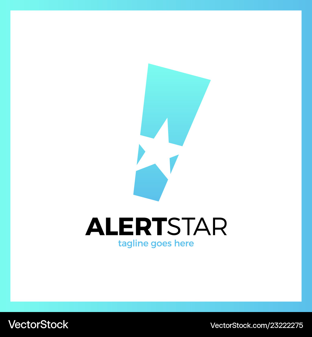 Alarm exclamation mark attention star Royalty Free Vector