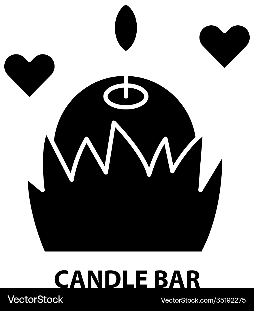 Candle bar icon black sign with editable Vector Image
