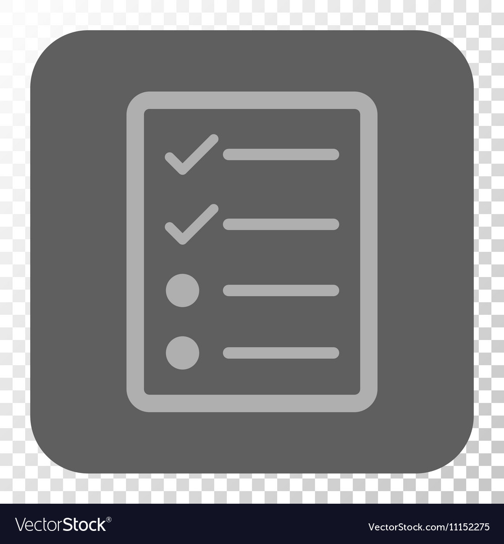 Checklist page rounded square button Royalty Free Vector