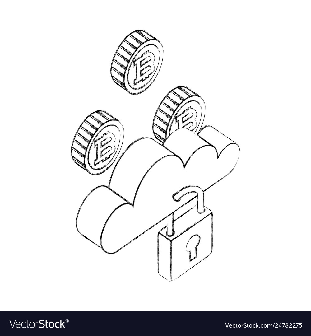 Cloud computing bitcoin security network Vector Image