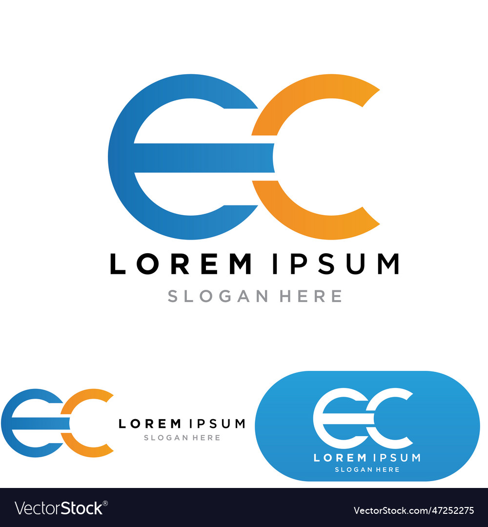 E c letter logo and symbol Royalty Free Vector Image