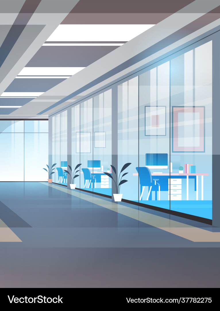 Empty coworking area no people open space modern Vector Image