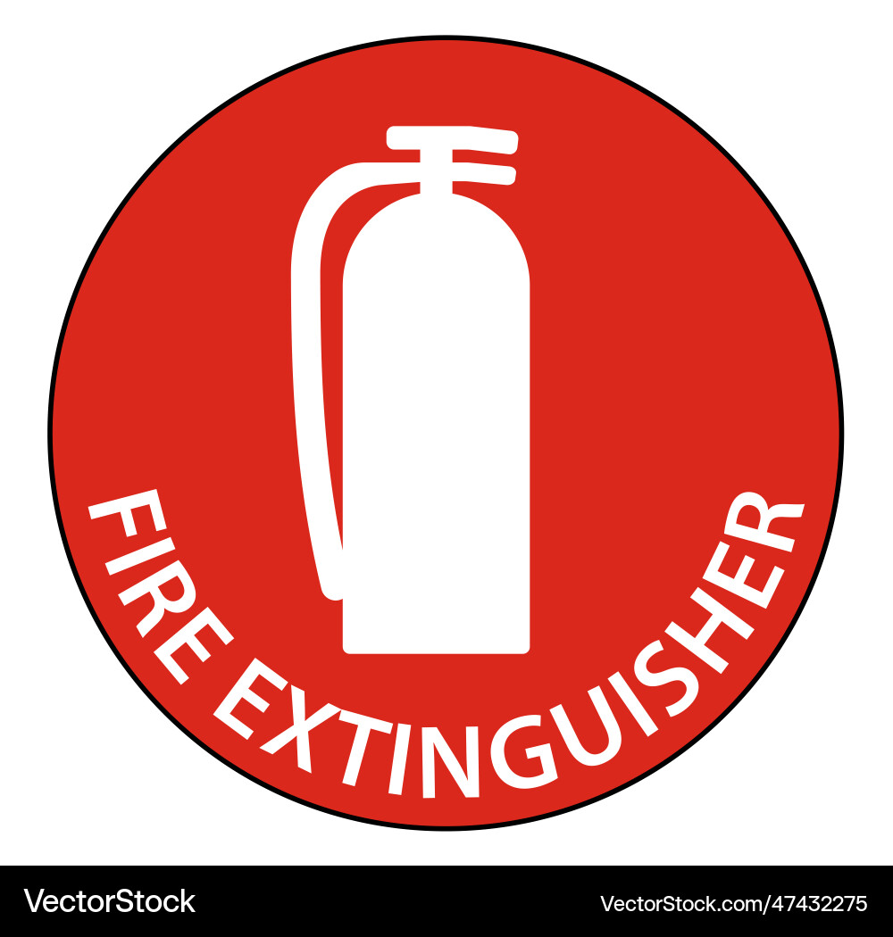 Fire extinguisher floor sign on white background Vector Image