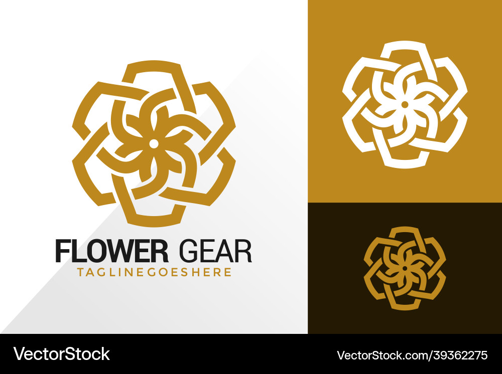 Flower gear logo design creative logos designs Vector Image