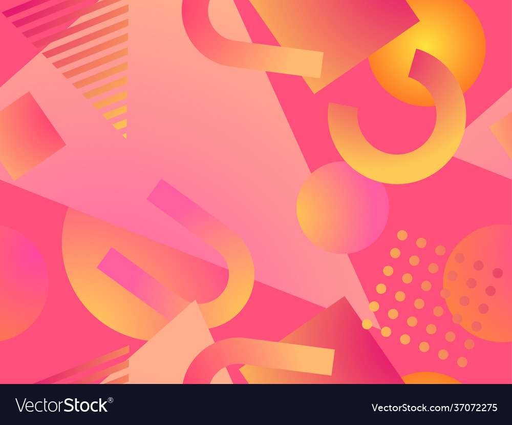 Gradient geometric seamless pattern in 80s style Vector Image Gradient geometric seamless pattern in 80s style Vector Image