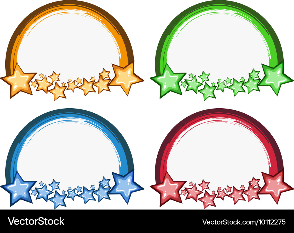 Logo design with rings and stars Royalty Free Vector Image