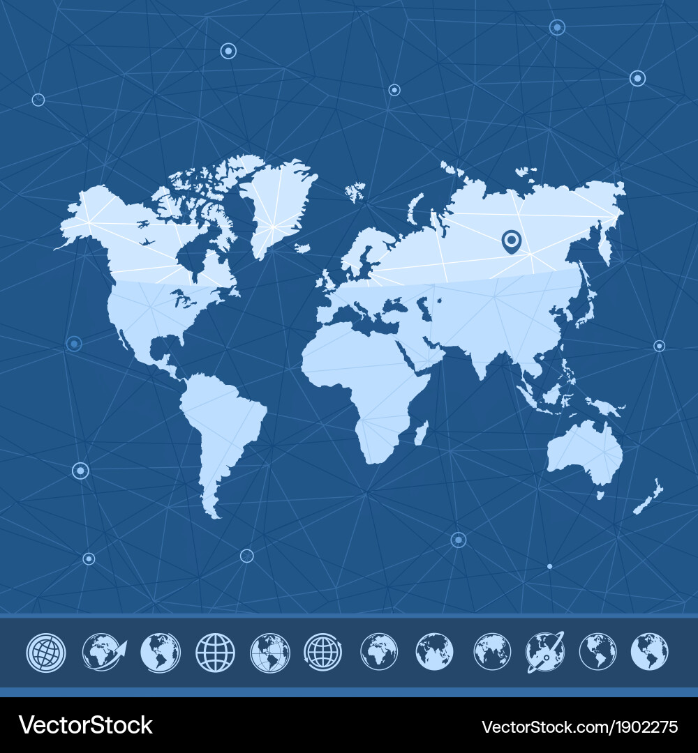 Map of the earth Royalty Free Vector Image - VectorStock