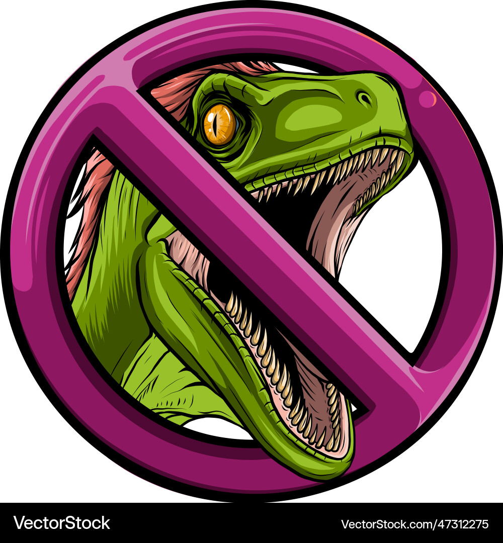 No raptor sign on white Royalty Free Vector Image