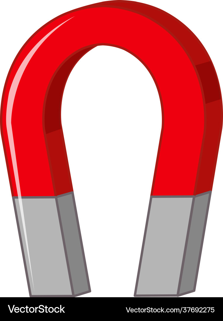 Red horseshoe magnet isolated on white background Vector Image