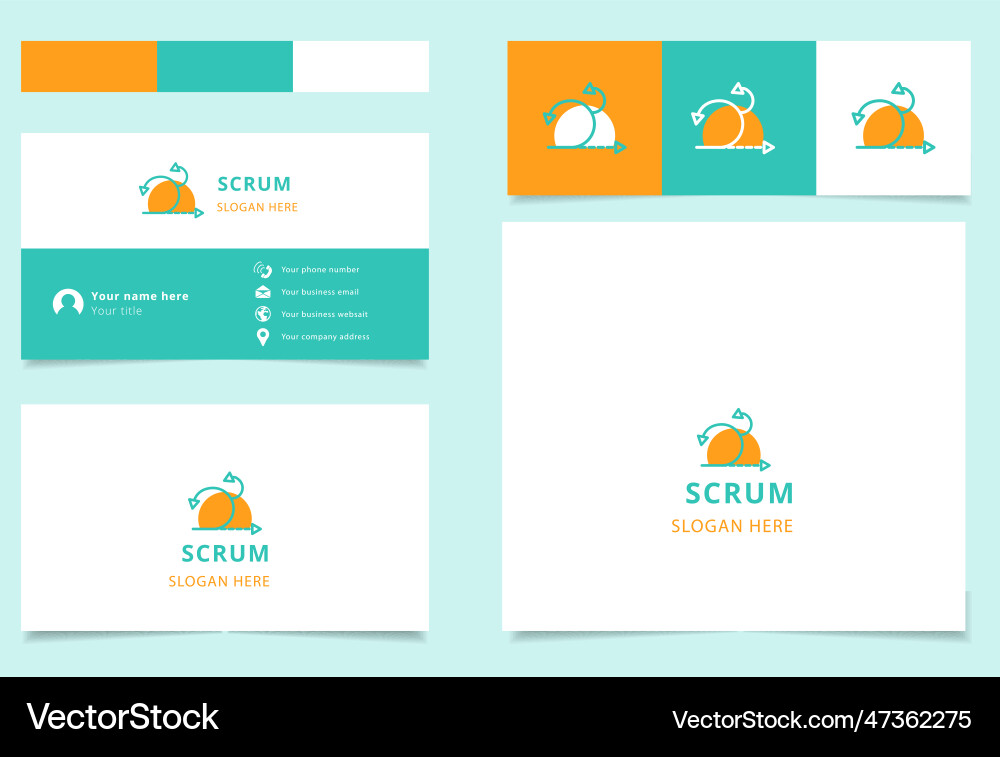 Scrum logo design with editable slogan branding Vector Image