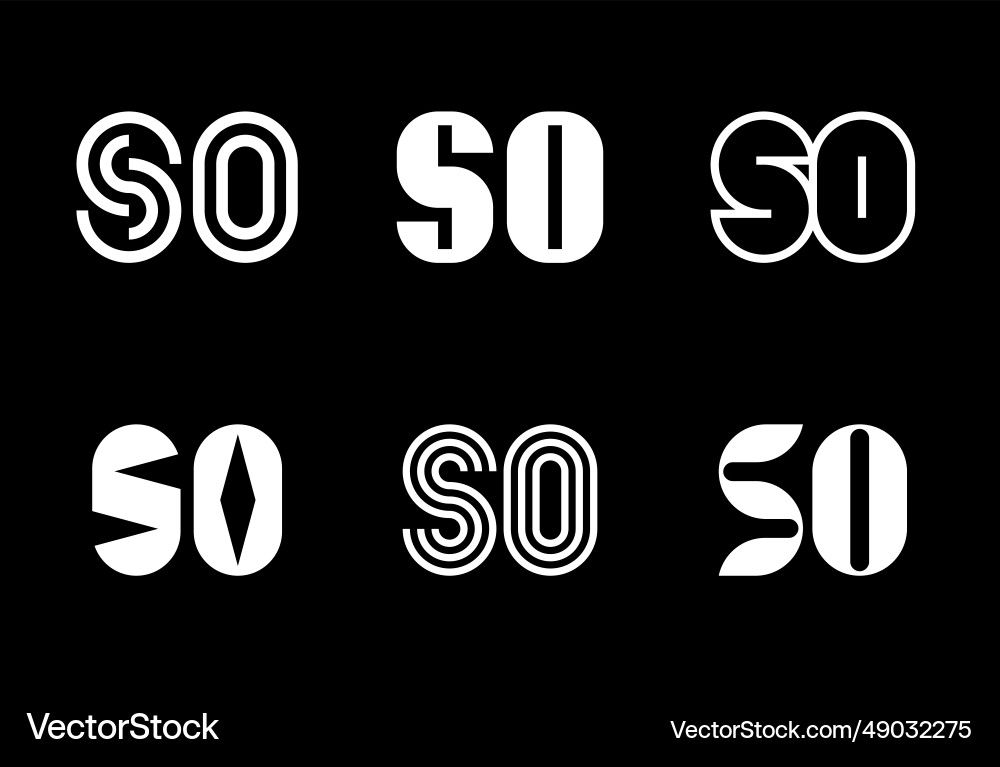 Set of letter so logos Royalty Free Vector Image