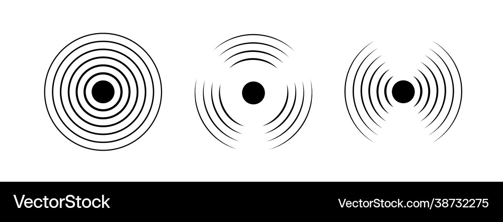 Signal sound wave icon circle pulse sonic Vector Image