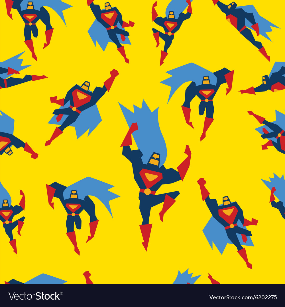 Superman Seamless Pattern Royalty Free Vector Image