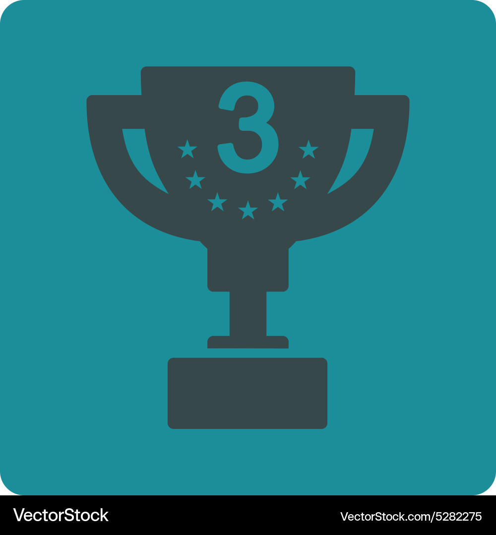 Third prize icon from award buttons overcolor set Vector Image