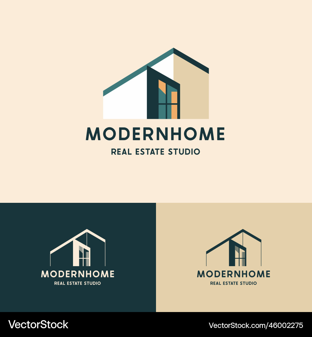 Trendy modern real estate logo Royalty Free Vector Image