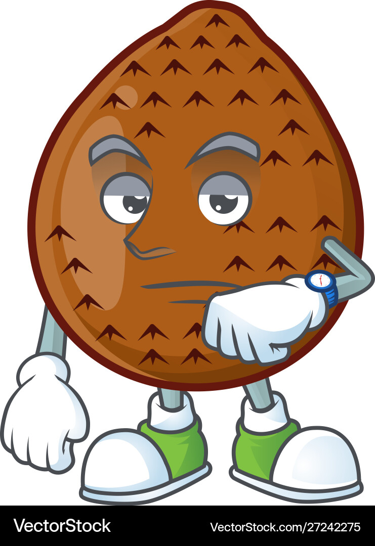 Waiting salak fruit character on white background Vector Image