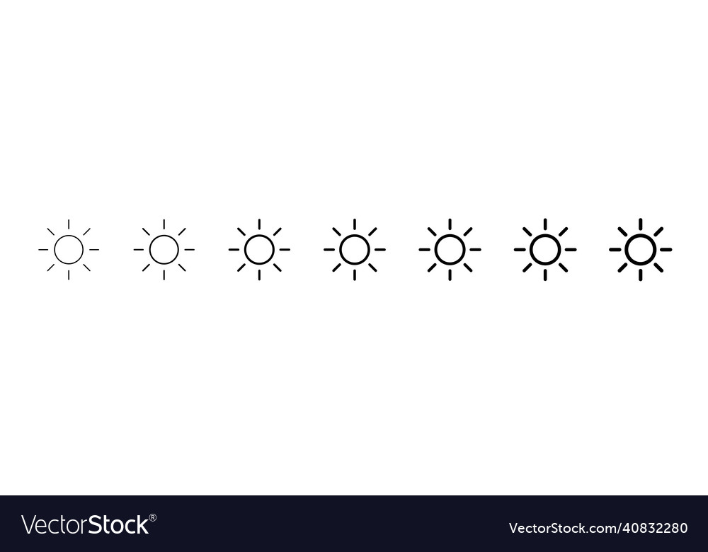 Brightness control interface light settings Vector Image