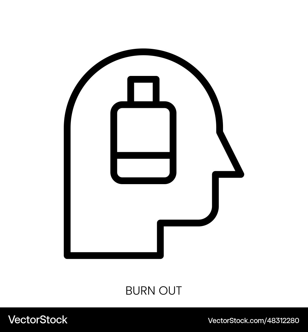 Burn out icon line art style design isolated Vector Image