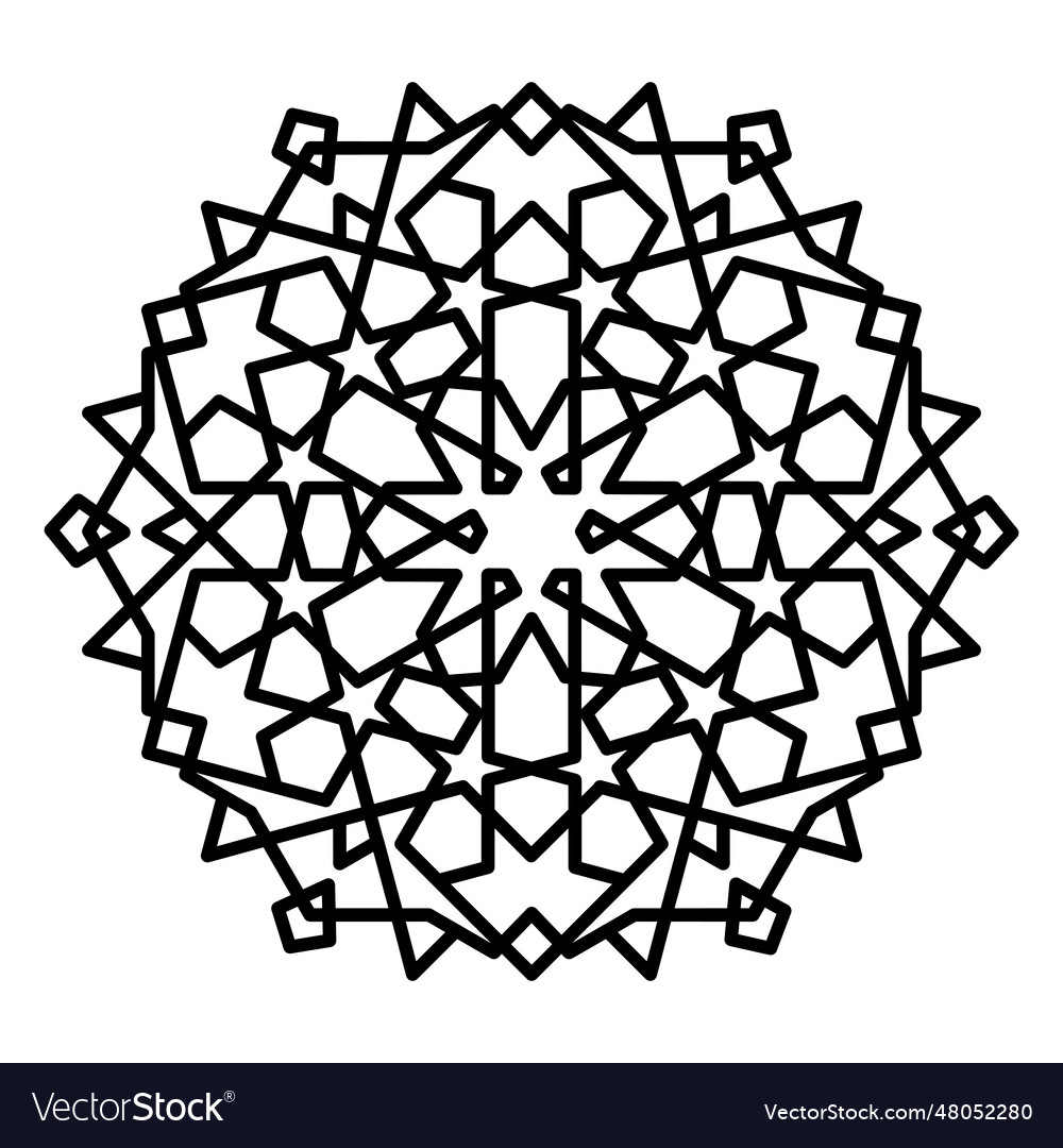 Complex arabic mandala Royalty Free Vector Image