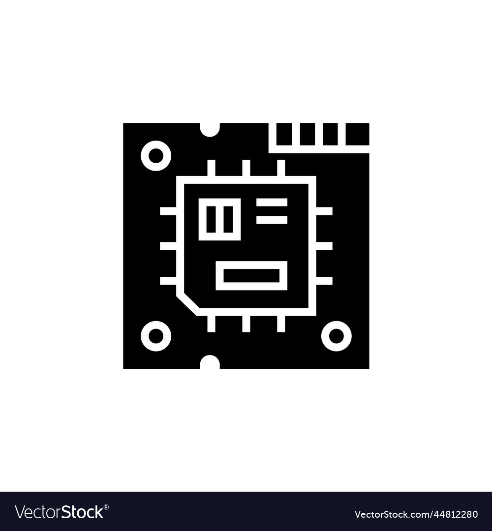 Cpu icon computer component icon solid style Vector Image