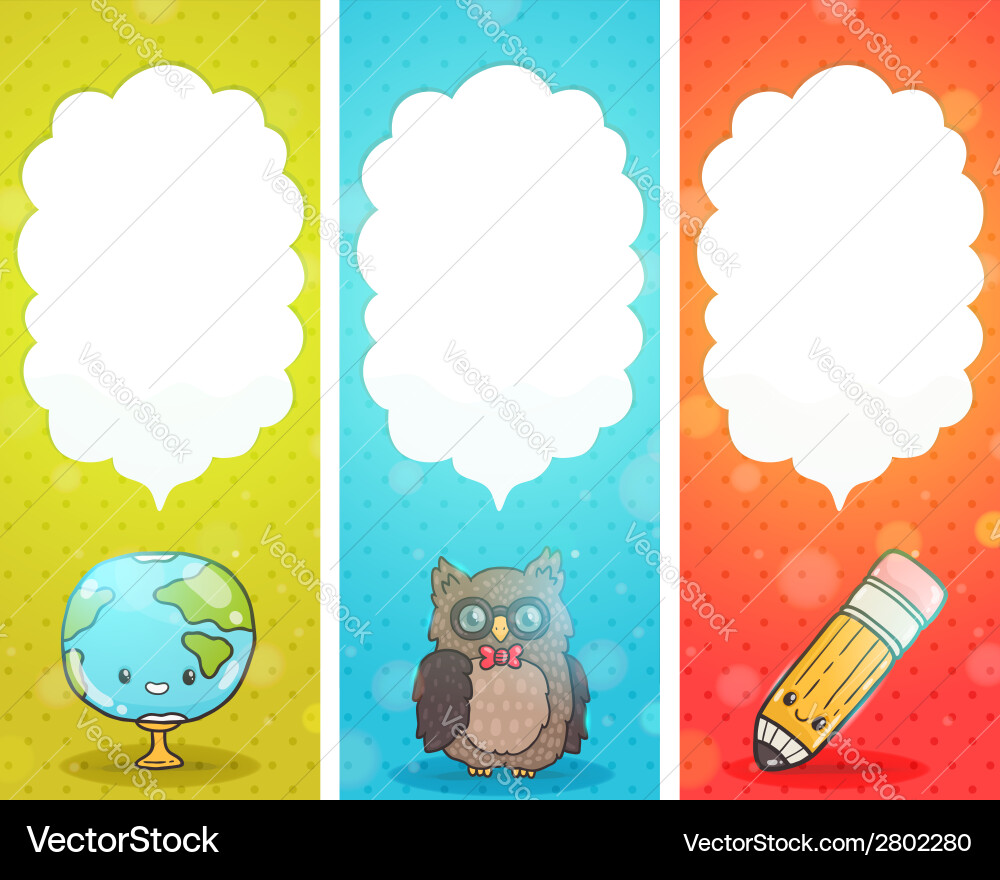 Cute cartoon characters back to school background Vector Image