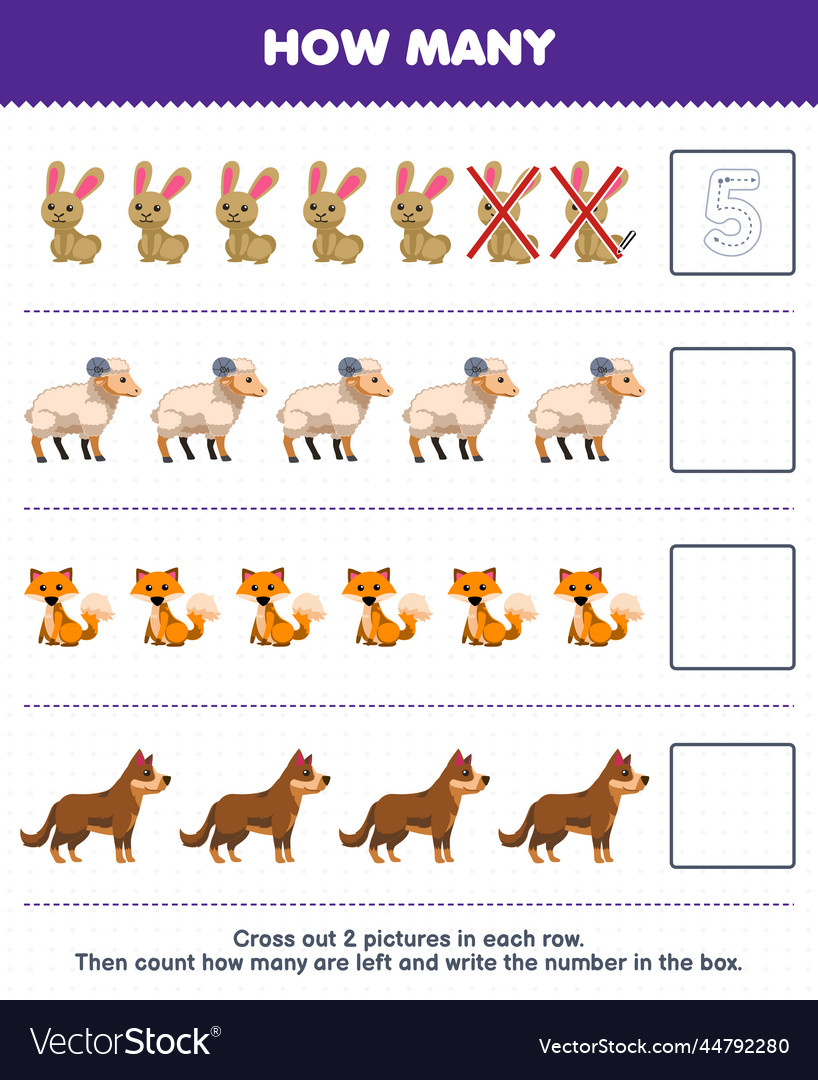 Education game for children count how many cute Vector Image