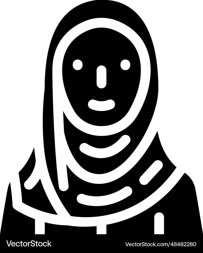 Hijab headscarf islam glyph icon Royalty Free Vector Image