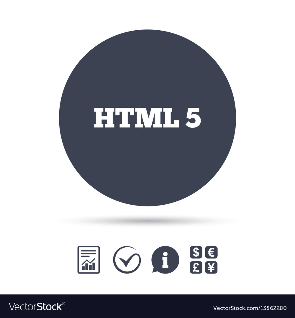 Html5 sign icon new markup language symbol Vector Image