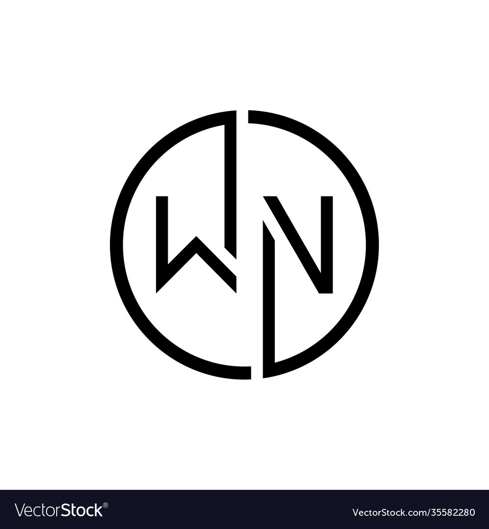 Initial circle letter wn logo design template Vector Image