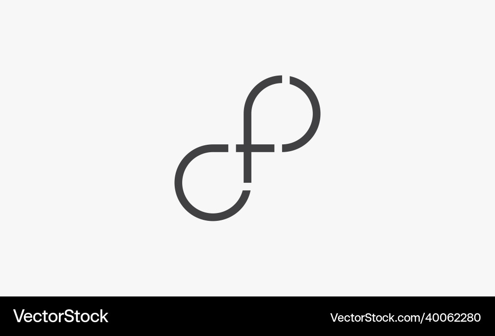 Letter f infinity concept logo isolated on white Vector Image