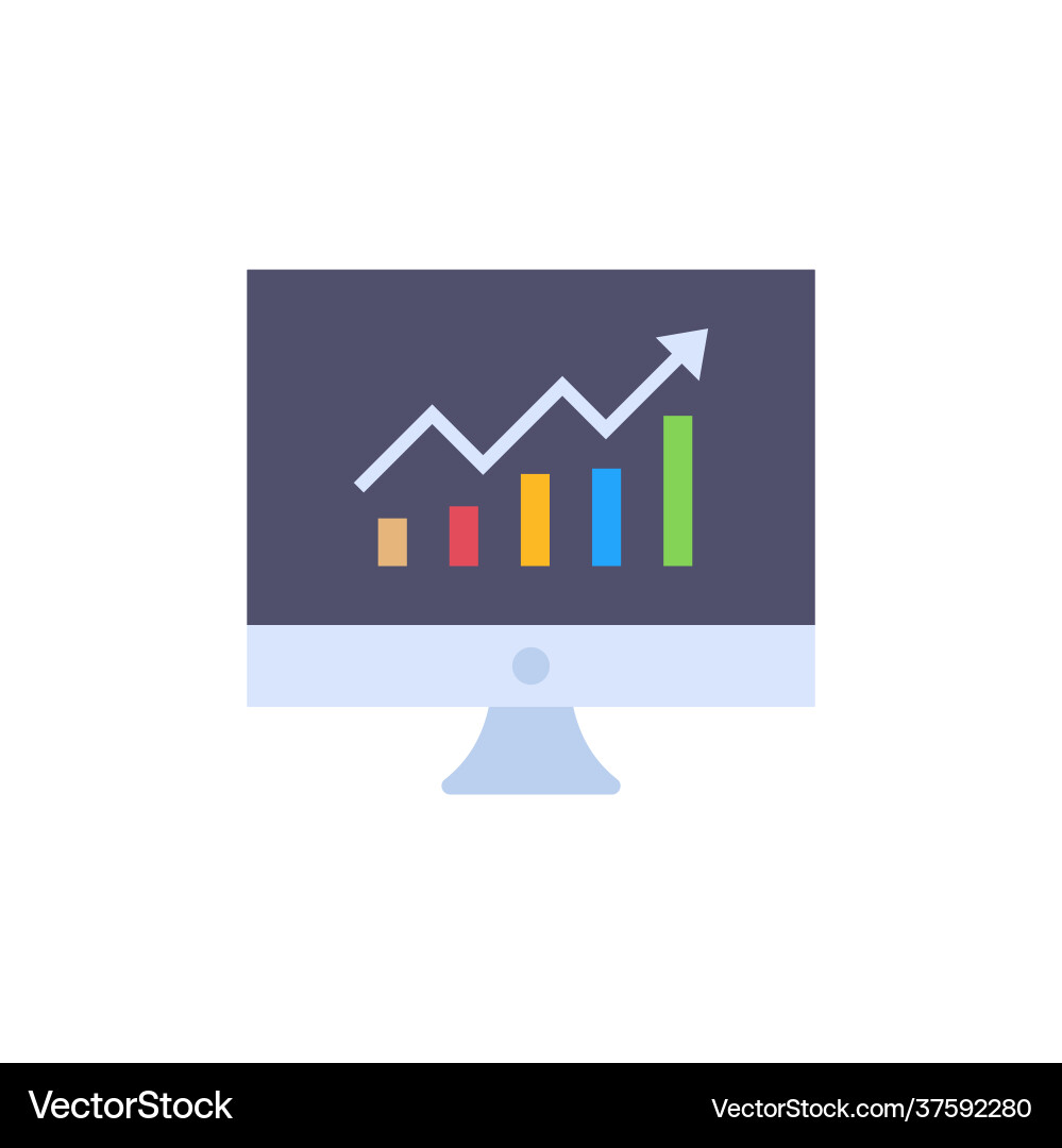 Online analysis icon in logotype Royalty Free Vector Image