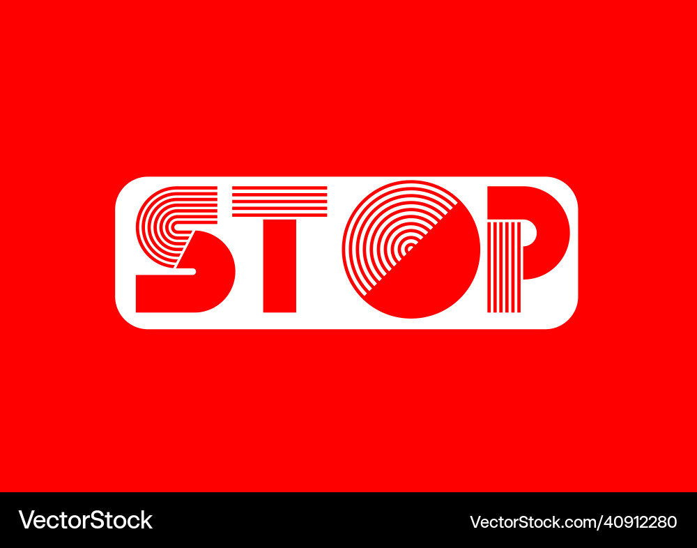 Stop letter logo with love logo design template Vector Image