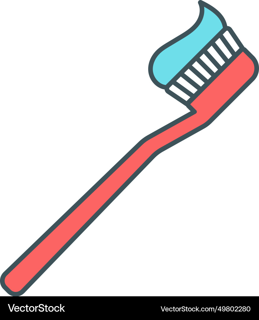 Toothbrush icon design in line fill style Vector Image