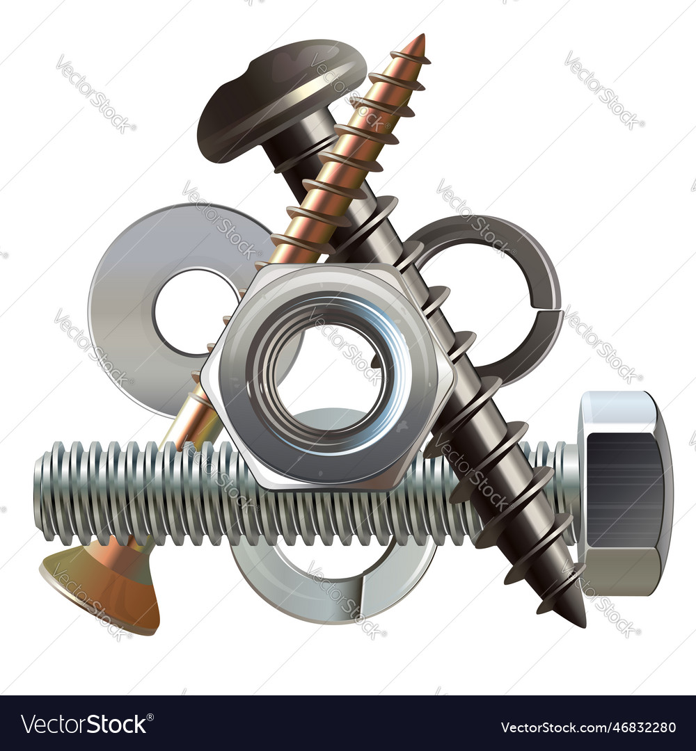 Triangular concept with fasteners Royalty Free Vector Image