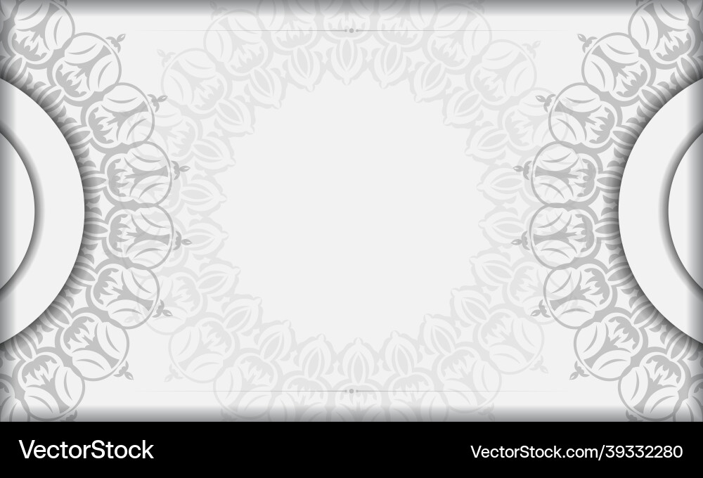 White banner template with mandala vintage Vector Image