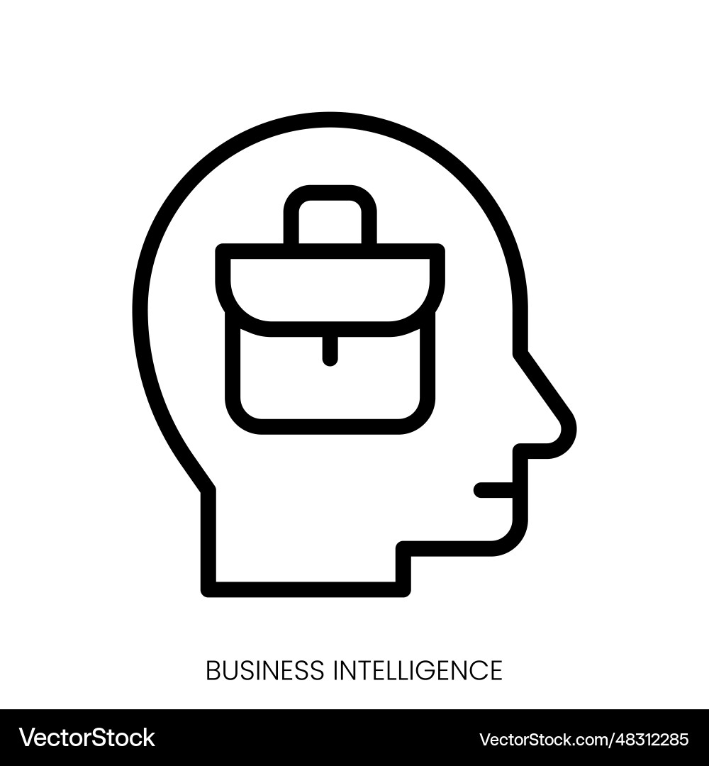 Business intelligence icon line art style design Vector Image