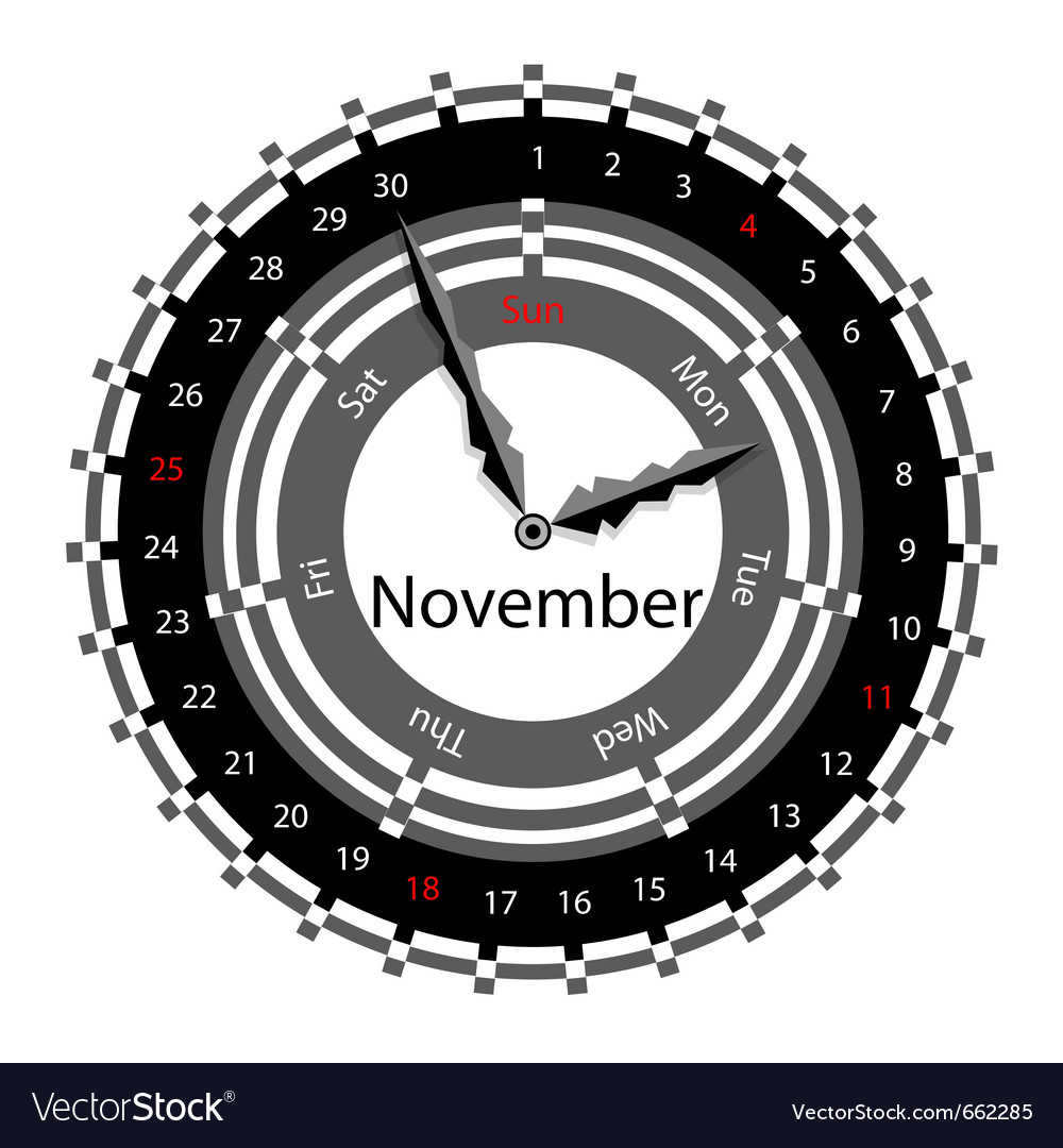 Clock calendar Royalty Free Vector Image - VectorStock