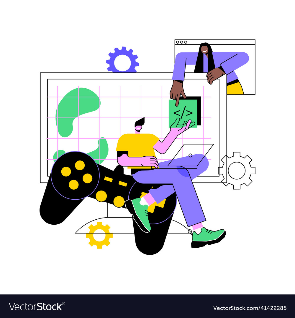 Computer games development abstract concept Vector Image