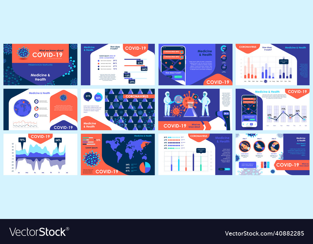 Coronavirus presentation slides templates from Vector Image
