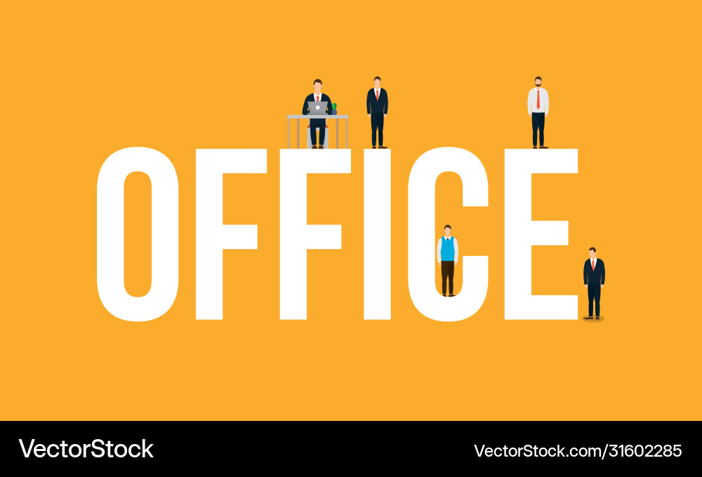 Corporate businessmen and office text Royalty Free Vector