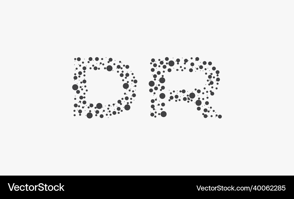 Dotted letter dr logo concept isolated on white Vector Image