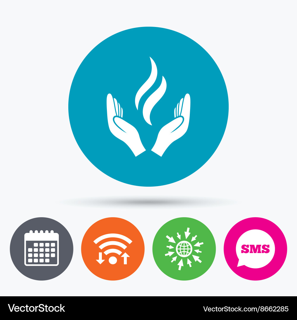 Energy hands sign icon power from symbol Vector Image