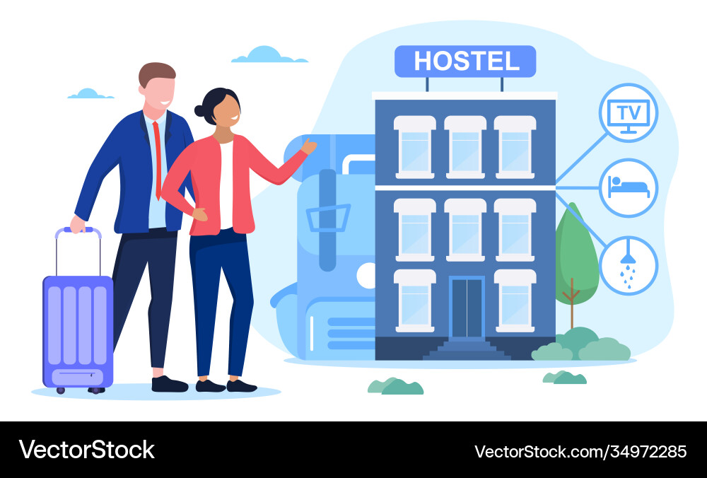 Exterior hostel for tourist Royalty Free Vector Image