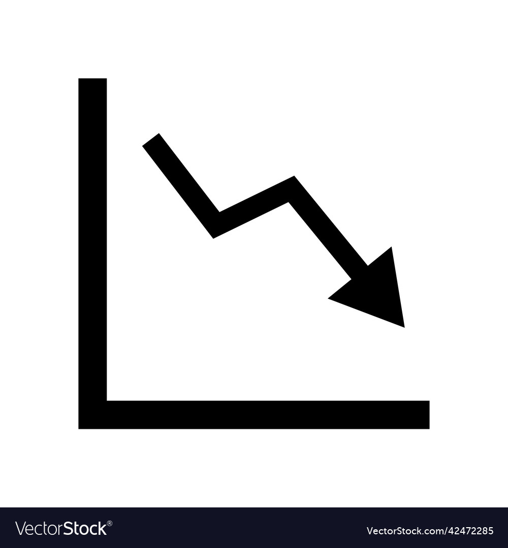 Falling arrow chart icon Royalty Free Vector Image Falling arrow chart icon Royalty Free Vector Image