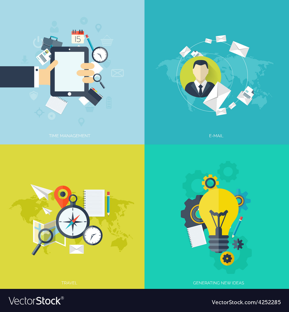 Flat cloud computing and social media background Vector Image