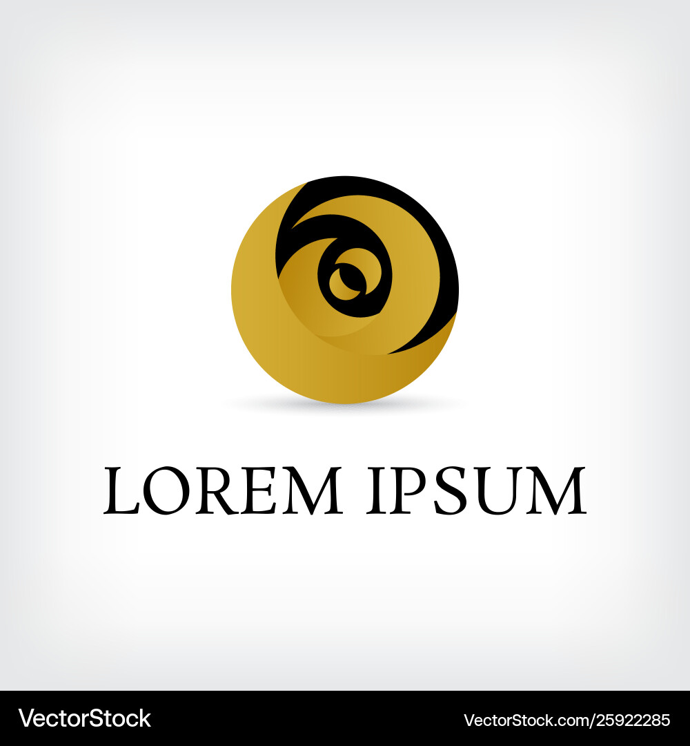 Gold rose circle curve logo design template Vector Image
